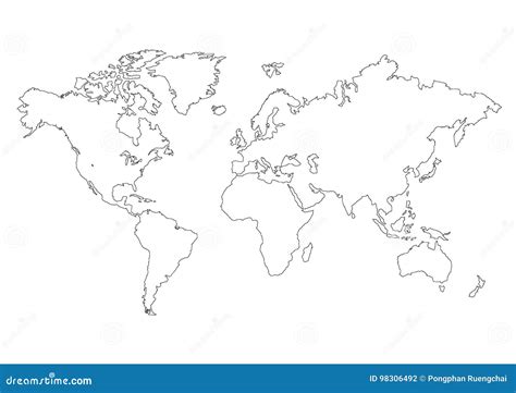 Map Of The World Isolated Stock Illustration Illustration Of Blank