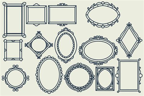 14 Hand Drawn Frame Decoration Set Collection Of Doodle Frames 8606196 Vector Art At Vecteezy