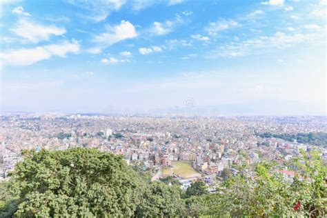 Paisagem Urbana De Kathmandu Do Templo De Swayambhunath Imagem