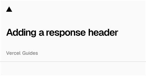 Adding A Response Header