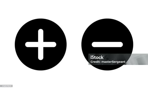 플러스 및 마이너스 라운드 아이콘 세트 증가 감소 벡터 픽토그램 긍정적 인 부정적인 부호 더하기 기호에 대한 스톡 벡터 아트 및 기타 이미지 Istock