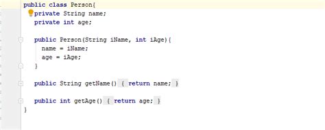 Public Class Person Private String Name Private Int