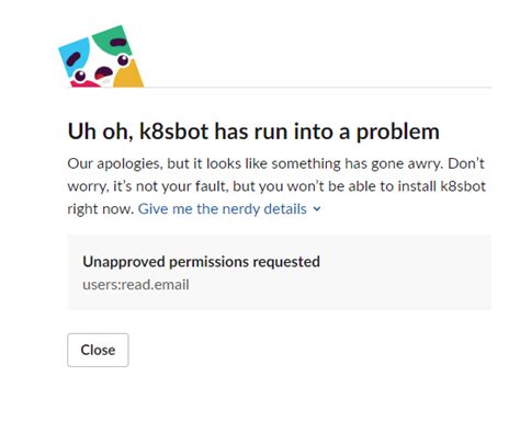 slack oauth permission error managedkube