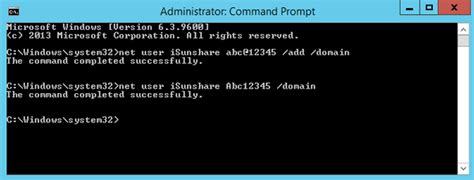 Net User Command For Windows Server 2012 R2