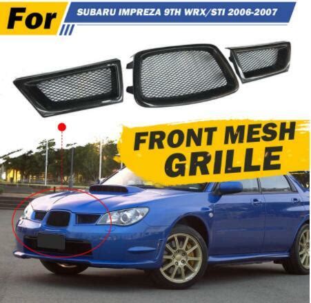 3pcs Carbon Fiber Front Mesh Grill Grille For Subaru Impreza Wrx Sti