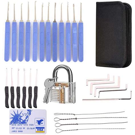 33 Pieces Lock Picking Set With 17 Pieces Lock Picks 10 Pieces Broken