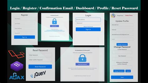 Laravel Login Register Email Confirmation Reset Password Dashboard User Profile Complete
