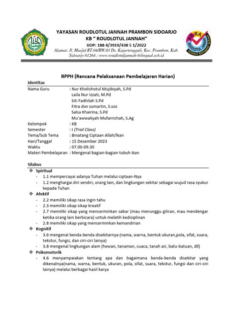 Rpph Triall Class Pdf