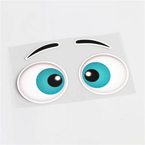 ملصق سيارة عاكس كرتوني ، تصميم سيارة مضحك ، ملصق عين ، بولي كلوريد