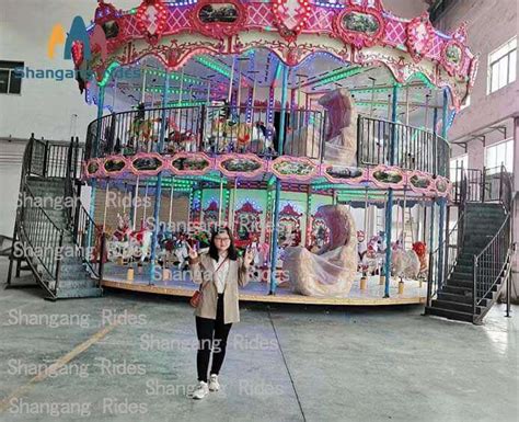 Super Nice Amusement Park Rides Double Floor Carousel Zhengzhou Shangang Electronic Technology
