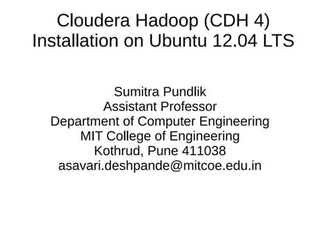 Cloudera Hadoop Installation Ppt