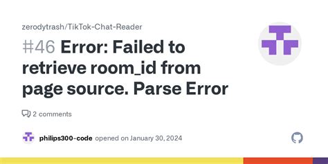 Error Failed To Retrieve Roomid From Page Source Parse Error · Issue