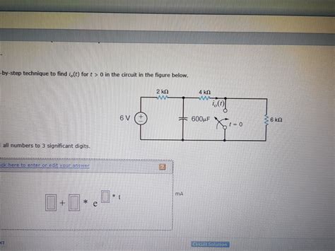 Solved By Step Technique To Find Io T For T In The Chegg Com