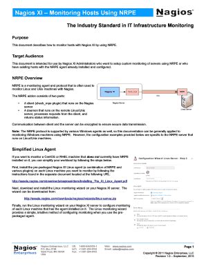 Fillable Online Nagios XI Monitoring Hosts Using NRPE Fax Email Print PdfFiller