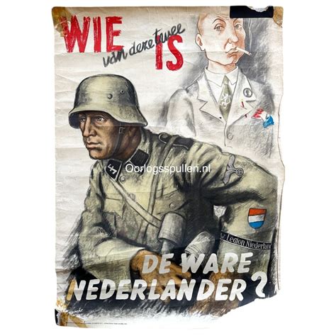 Original Wwii Dutch Waffen Ss Poster De Ware Nederlander