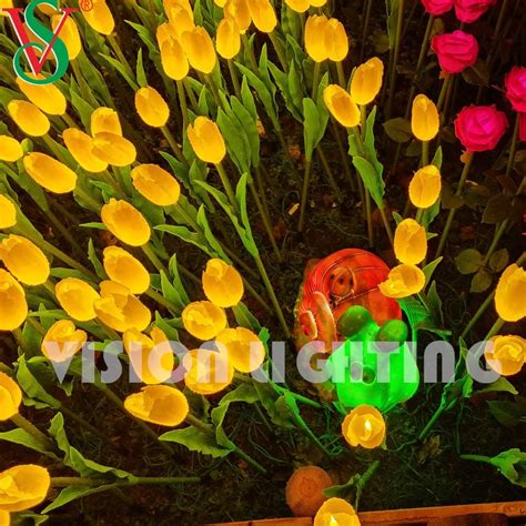 Dmx Ttl Ws2811 Pixel Rgb Artificial Flower Led Tulip Lights For Outdoor