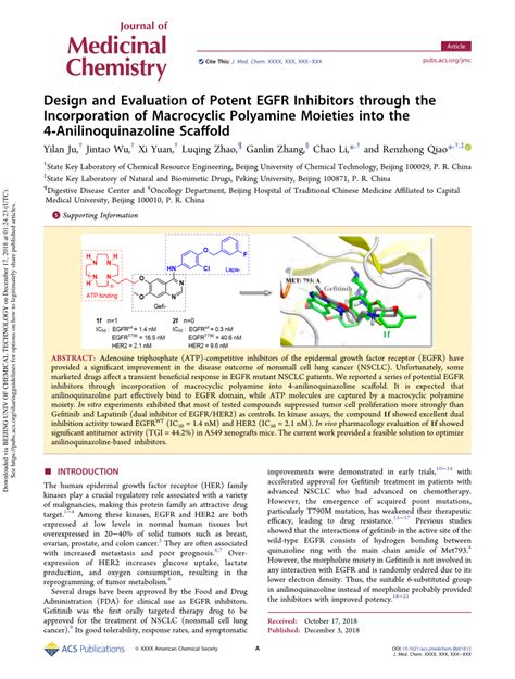 Pdf Design And Evaluation Of Potent Egfr Inhibitors Through The Incorporation Of Macrocyclic