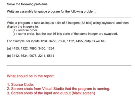 Solved Solve The Following Problems Write An Assembly Chegg
