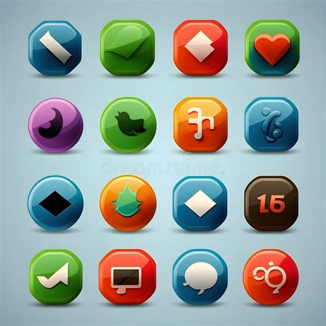Social Network Website Dating Multiple App Icons Logo Buttons For A Game System Application