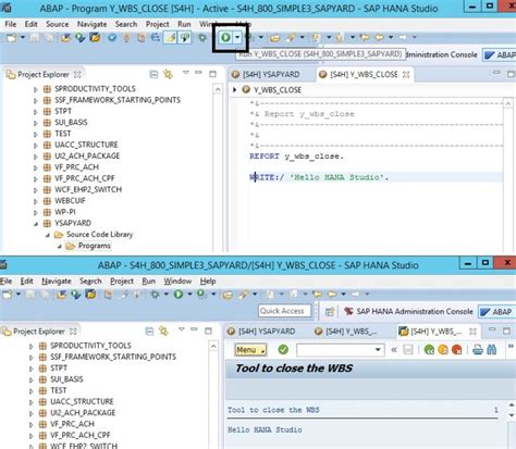 Abap Hana Program First Program In Abap Hana