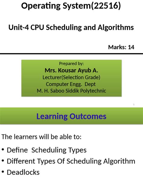 Unit 422516 Pdf Scheduling Computing Process Computing