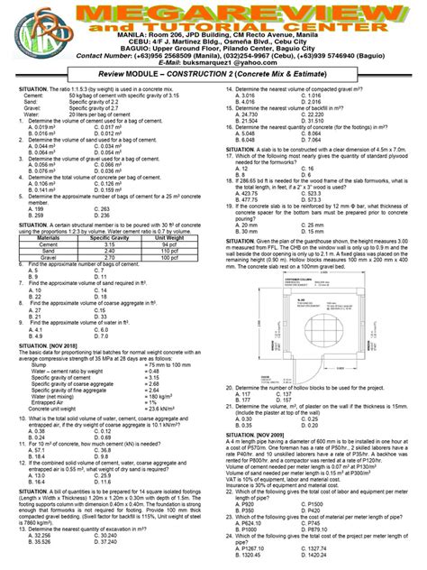 Review Module 34 Construction 2 Part 1 Pdf Concrete Building