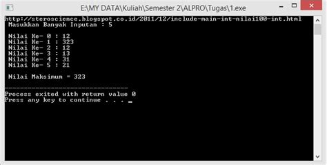 program c mencari data dari array dan menampilkan nomor indeksya
