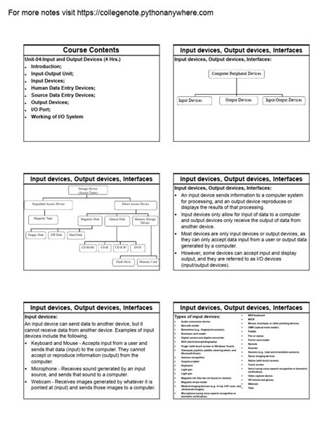 Microsoft Powerpoint 04 Iit Unit 4 Input And Output Devicespptx Pdf