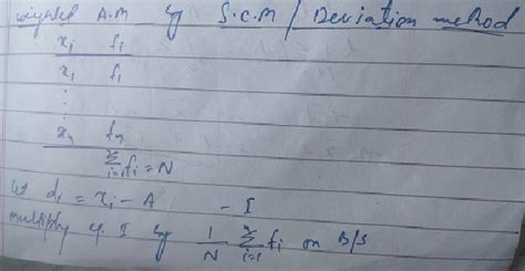 How Is The Weighted Arithmetic Mean Calculated By Short Cut Method Sc