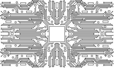 Black Circuit Line Technology Pattern On White Background Vector Vector Art At Vecteezy