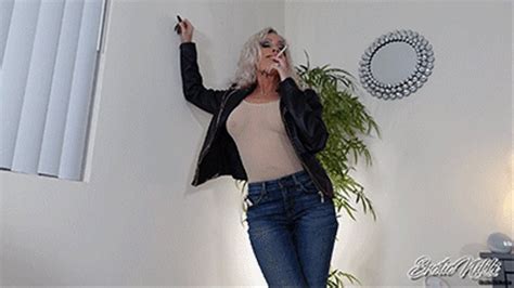 Milf Smoking In Leather Jacket Mp4 Hd 1080p Erotic Nikki Fetish