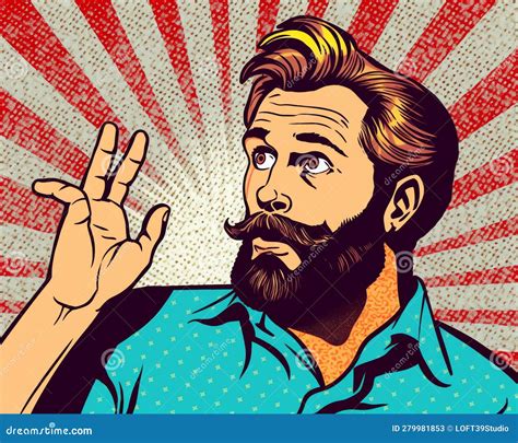 Generative Ai Pop Art Happy Man Stock Illustration Illustration Of Male Smile 279981853