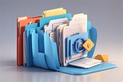 Premium Ai Image 3d File Transfer Of Document In Folder File Transfer Encrypted Form