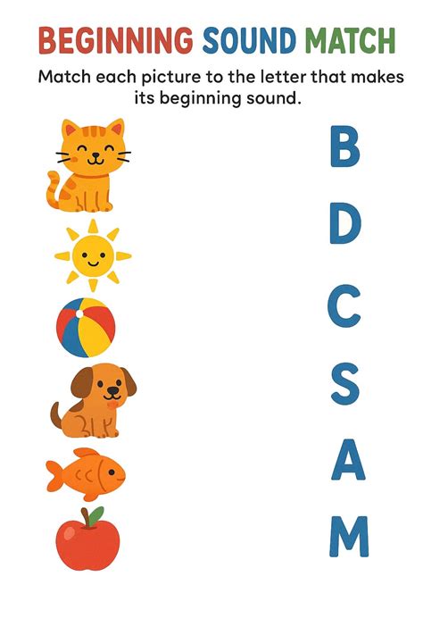Beginning Sound Match Worksheet Download And Print Now