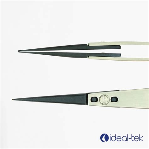 Viet At 71zj Esd Ceramic Replaceable Tip Tweezers Straight Fine Beveled Tips Superior