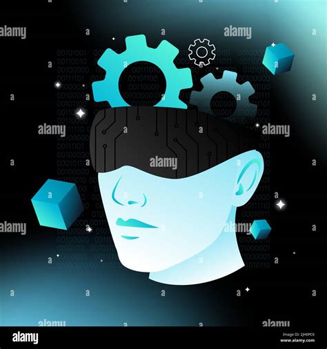 Artificial Intelligence Machine Learning Isometric Illustration Vector Illustration Stock