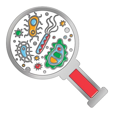 Med Lab Magnifying Glass Lapel Pin With Presentation Card Positive