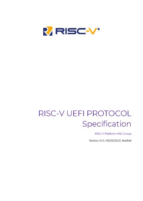 Riscv Uefi Protocol Spec Risc V Uefi Protocol Specification Risc V Platform Hsc Group Version