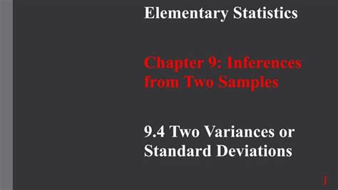 Ch6 Testing The Difference Between Means Variances Ppt