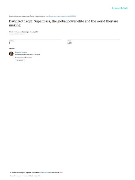 David Rothkopf Superclass The Global Power Elite A Pdf Chile Sociología