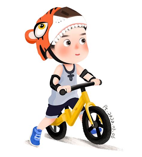 骑平衡车的小盆友 花瓣网