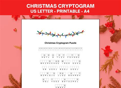 Christmas Cryptogram Game Printable Christmas Games Christmas Word Christmas Cryptogram Game Printable Christmas Games Christmas Word