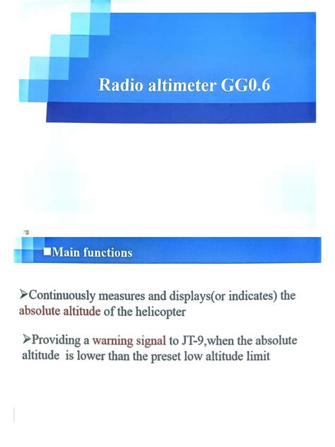 Radio Altimeter Pdf