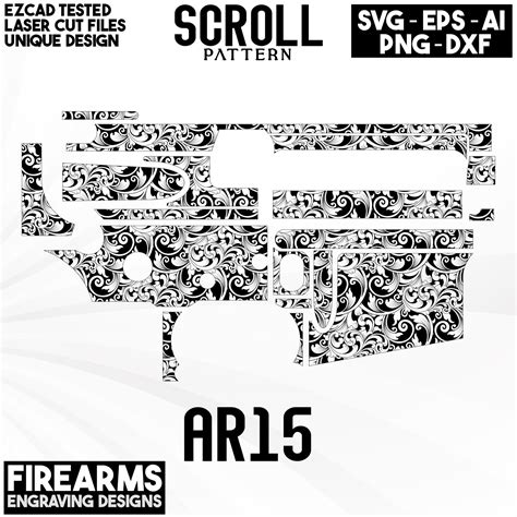 Scroll Work Laser Engraving Design For Ar15 Firearm Custom Ar15 Firearm Scroll Design Scroll