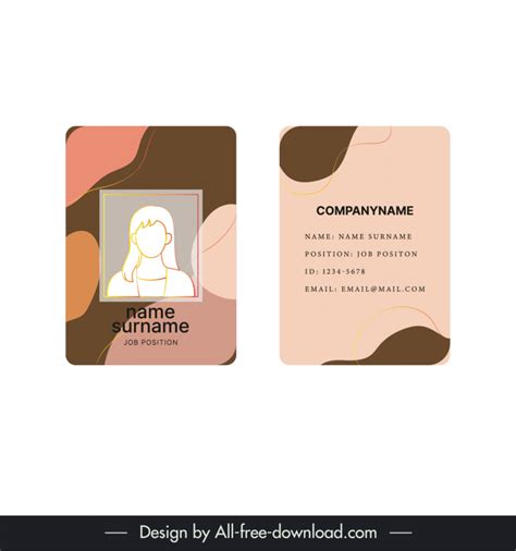 Self Introduction Card Template Flat Curves Design Vectors Images Graphic Art Designs In