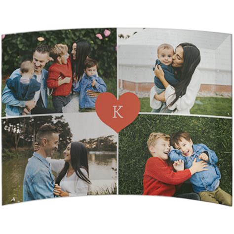 Heart Monogram Curved Glass Print Home Decor Shutterfly