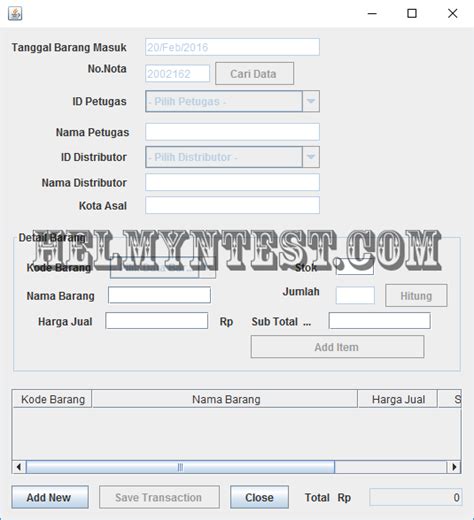 Membuat Aplikasi Penjualan Barang Dengan Java Netbeans Dan Mysql Index Helmyntest