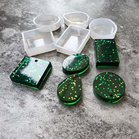 사각형 원형 타원형 직사각형 드롭 실리콘 펜던트 금형 수지 실리콘 금형 수제 Diy 보석 만들기 에폭시 수지 금형 액세서리 공구 And 장비