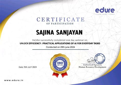 completed a webinar on ai concepts er sajina sanjayan posted on the