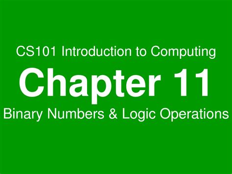 Solution Introduction To Computing Theory Chapter 11 Binary Numbers